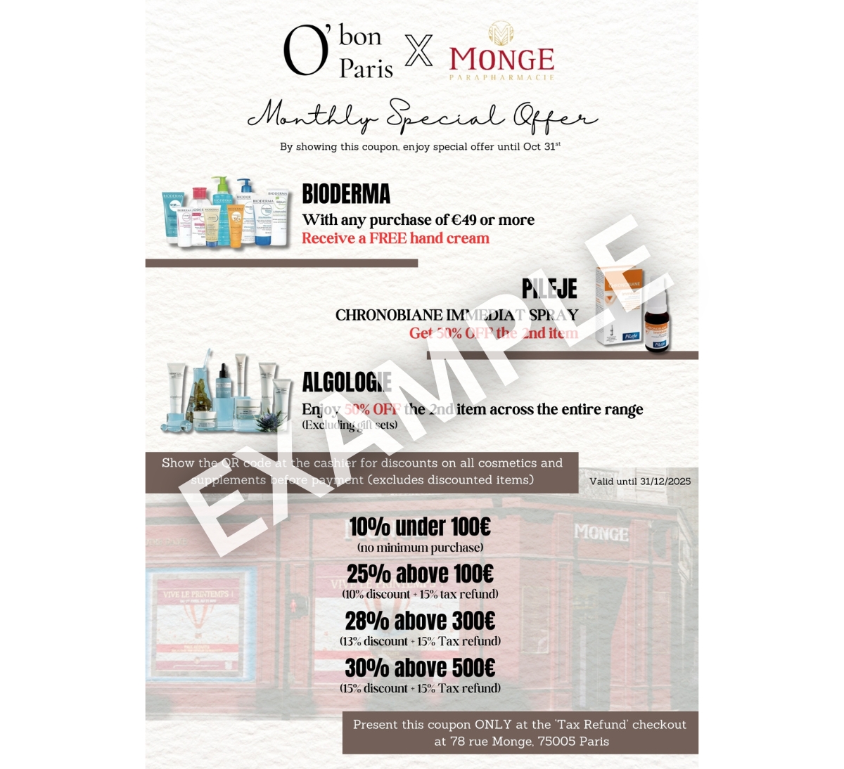 Monge Beauty Shop | O'Bon Paris | Easy to be Parisian